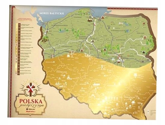 Mapa zdrapka Polski 1DEA.me 1416185 Pielgrzymki - porównaj ceny ...