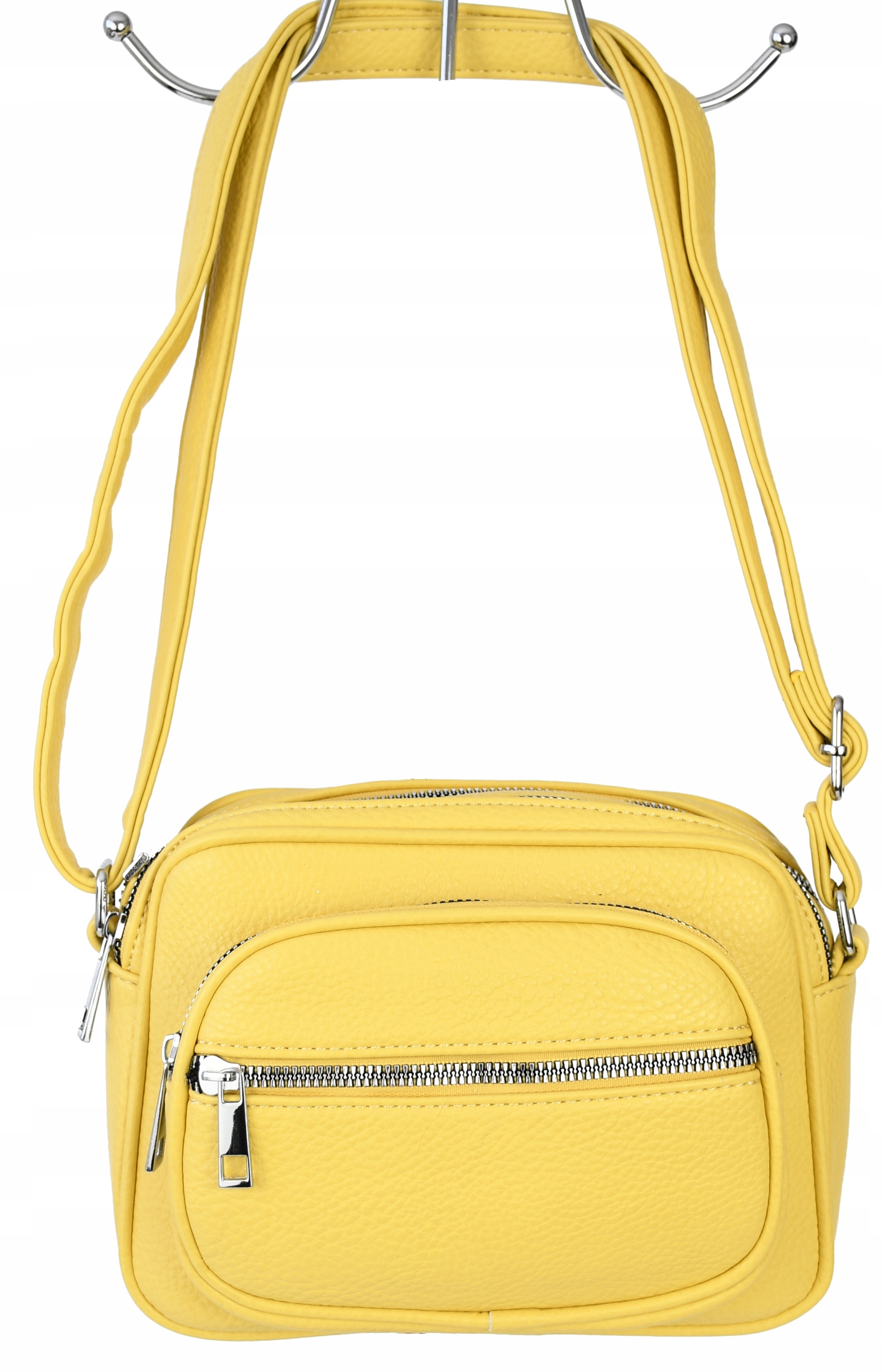 TOREBKA LISTONOSZKA damska 2 komory listonoszki modna torebki żółta ...