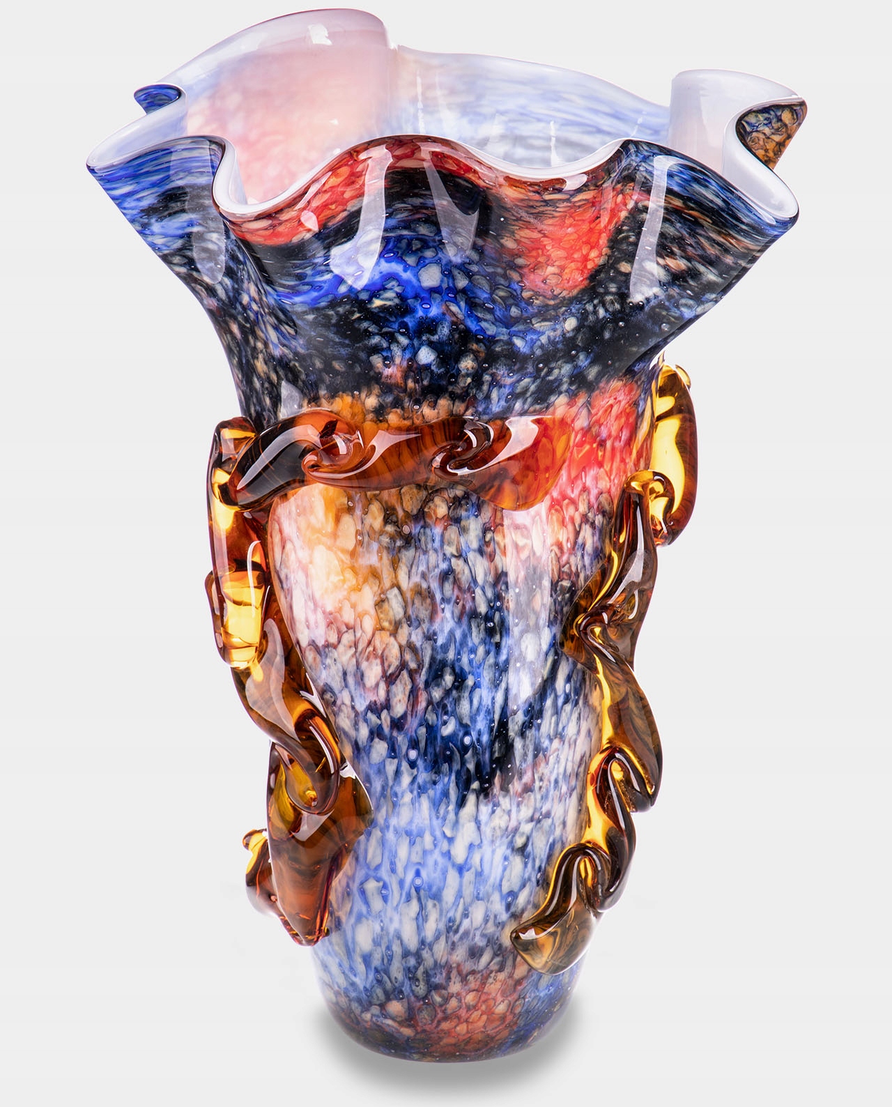 Wazon Szklany w Stylu Murano Falowany Wulkan Duży 12968716008 - Allegro.pl