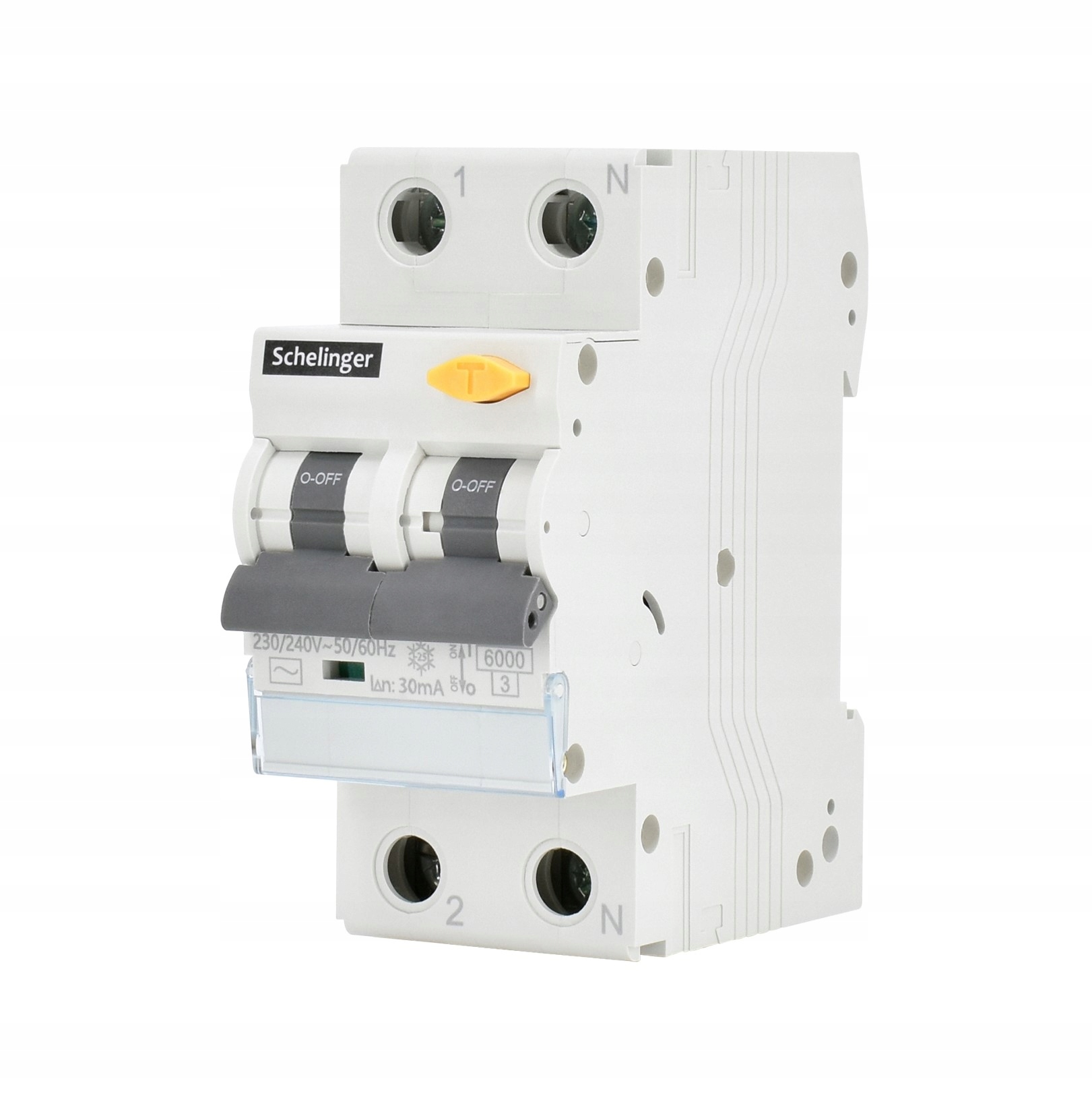 WYŁĄCZNIK RCBO 2P C 16A 30mA TYP AC SCHELINGER A08-GKL-AC-C16 ...