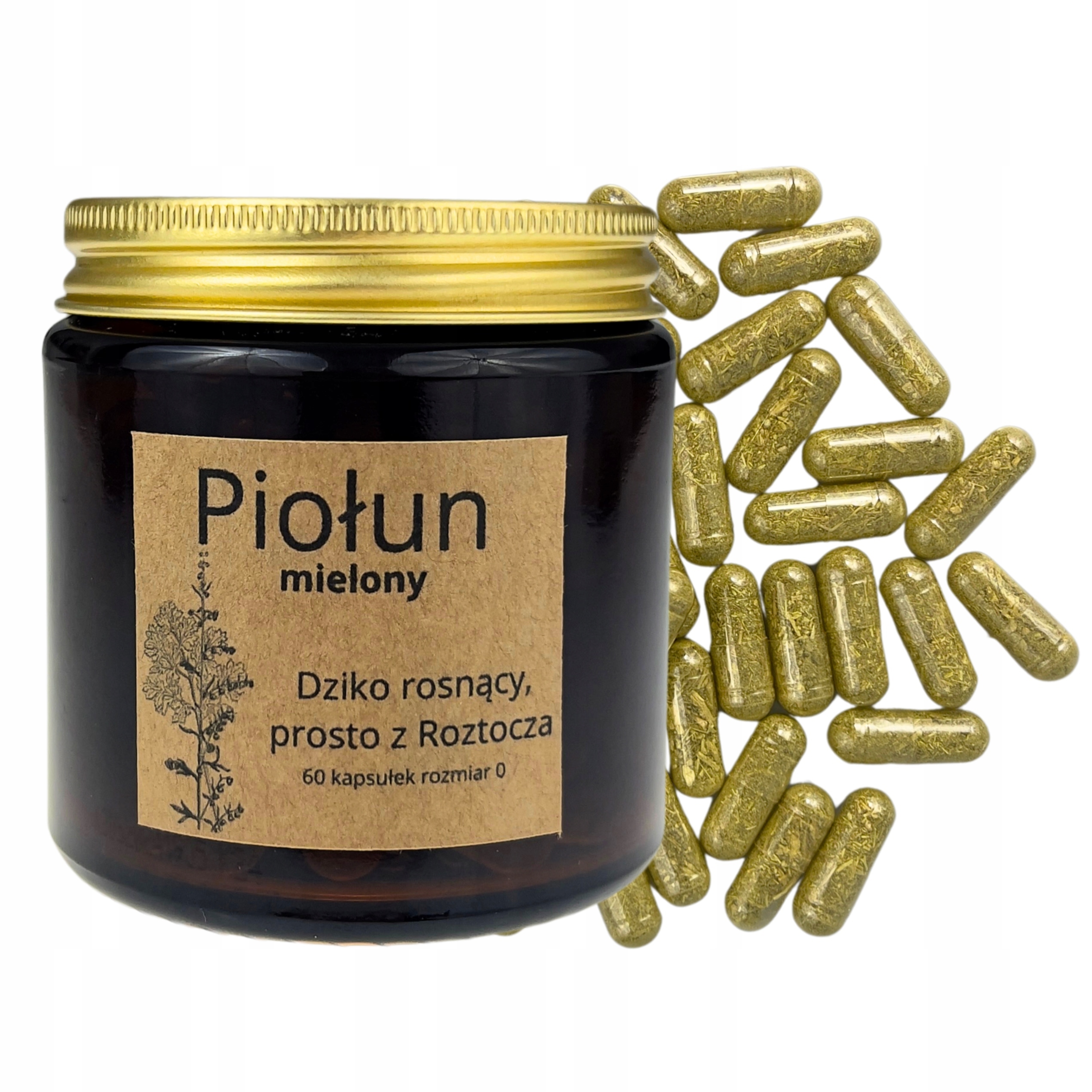 PIOŁUN SUSZONY 60 KAPSUŁEK PIOŁUN W KAPSUŁKACH NA PASOŻYTY TRAWIENIE ...