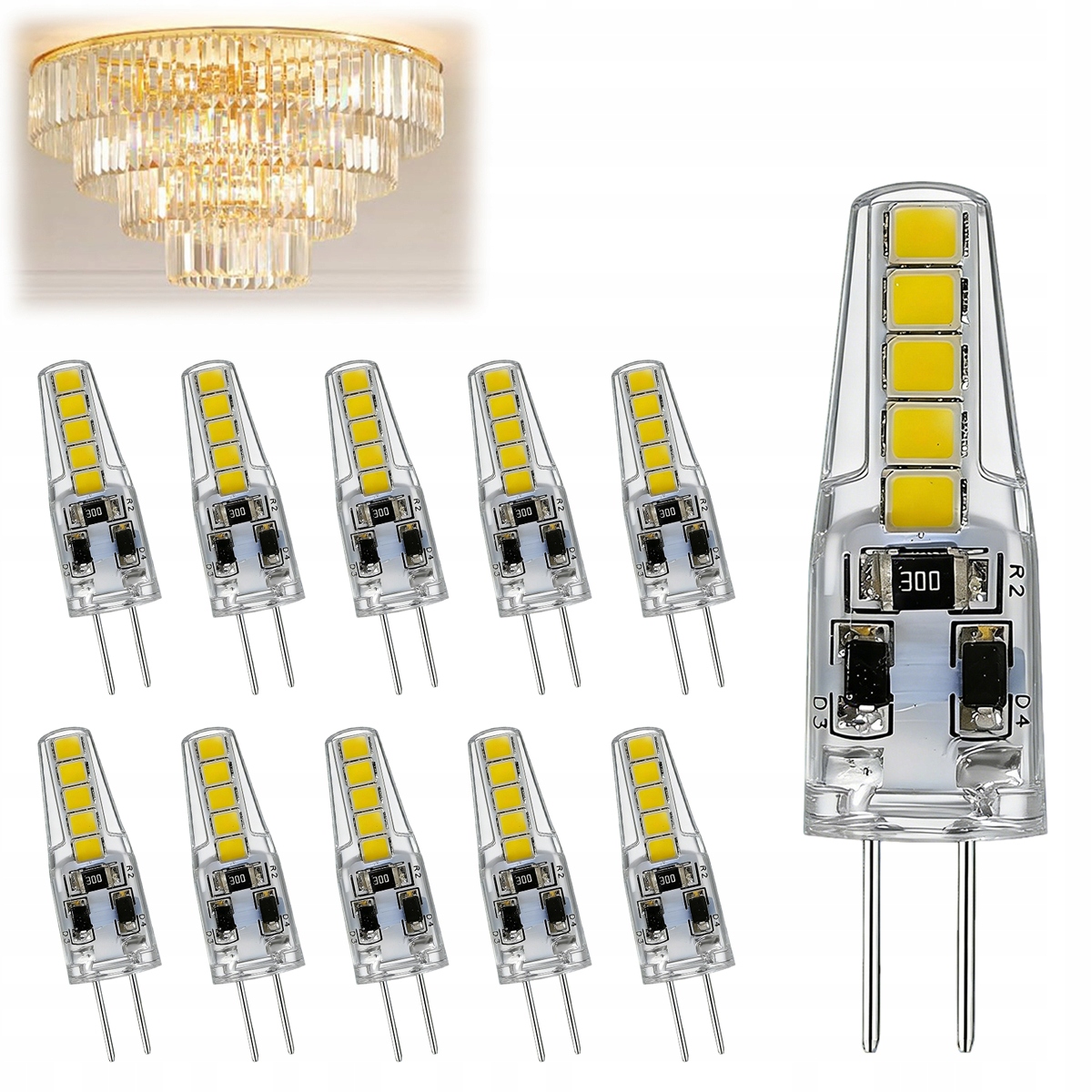 10x LED žiarovka KAPSUĽA MINI G4 6W s kolíkovou päticou 2700K ...