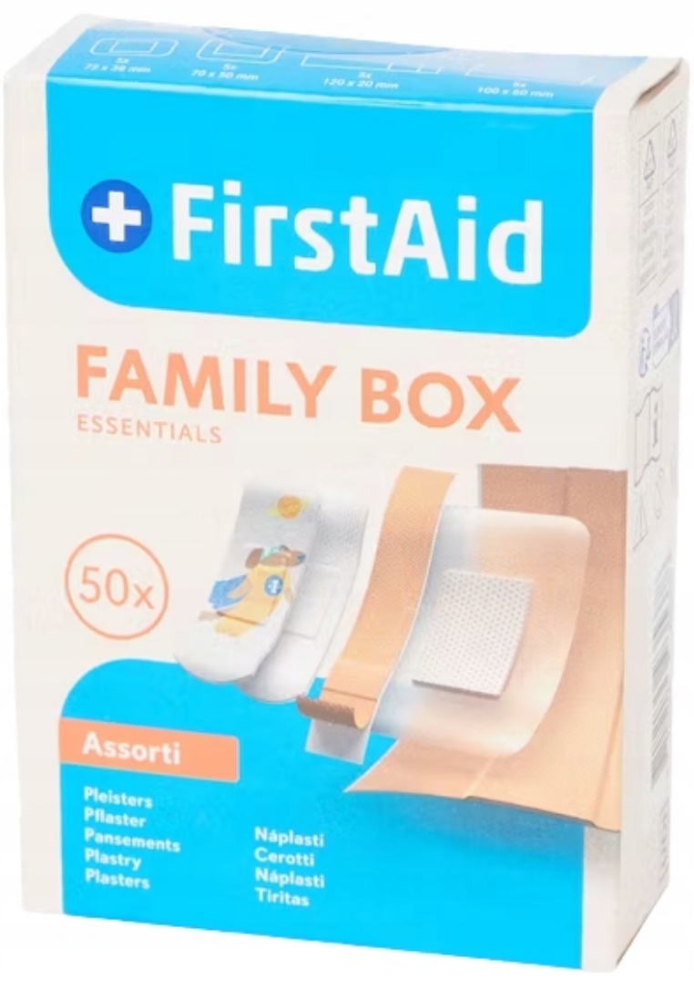 Duże i małe plastry na rany dla dzieci i dorosłych 50 szt FAMILY BOX ...