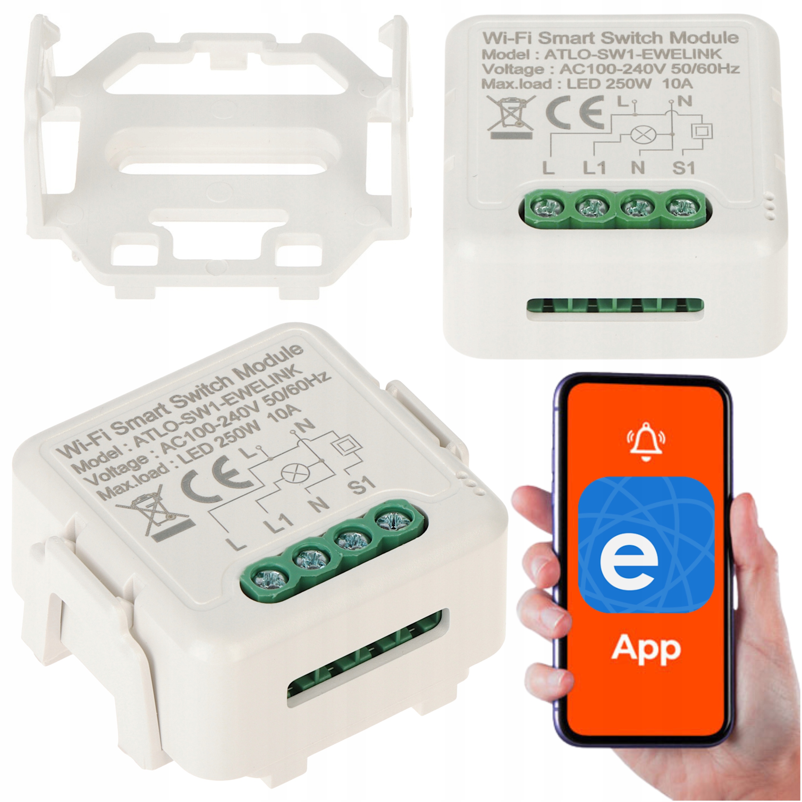 INTELIGENTNY STEROWNIK OŚWIETLENIA LED ATLO-SW1-EWELINK Wi-Fi, eWeLink ...