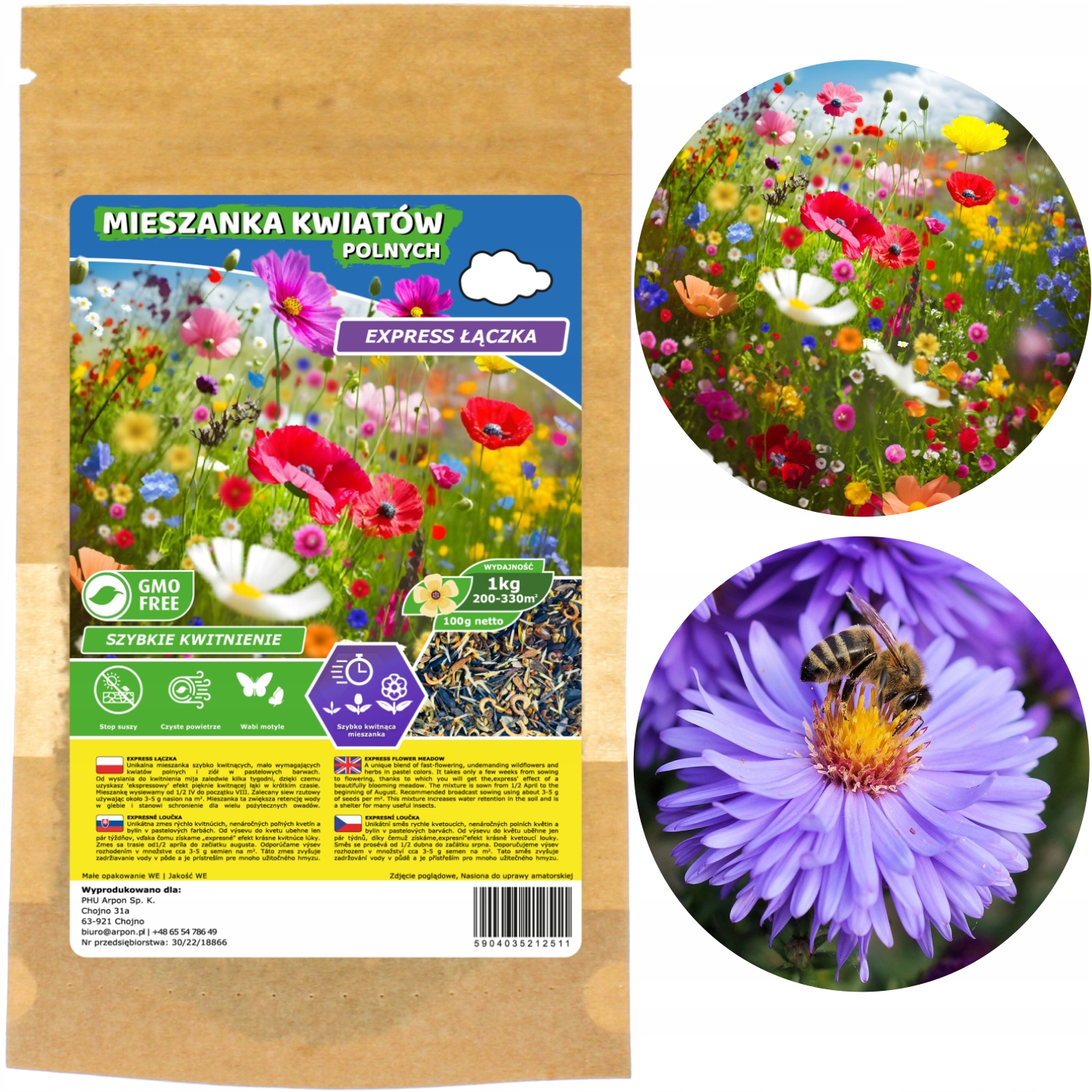 EXPRESS ŁĄCZKA MIESZANKA KWIATÓW POLNYCH NASIONA KWIATY POLNE ZIOŁA ...
