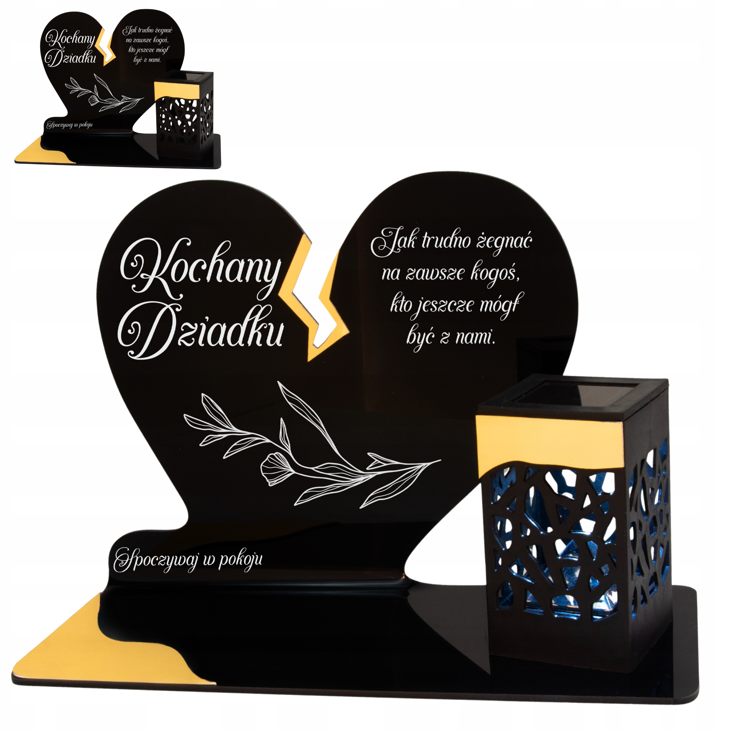 NAPELEMES MÉCSES NAGYPAPA LED SÍR TEMETŐ SZÍV LÁMPA ÚJDONSÁG ARANY za 6125.00HUF-ért - Allegro