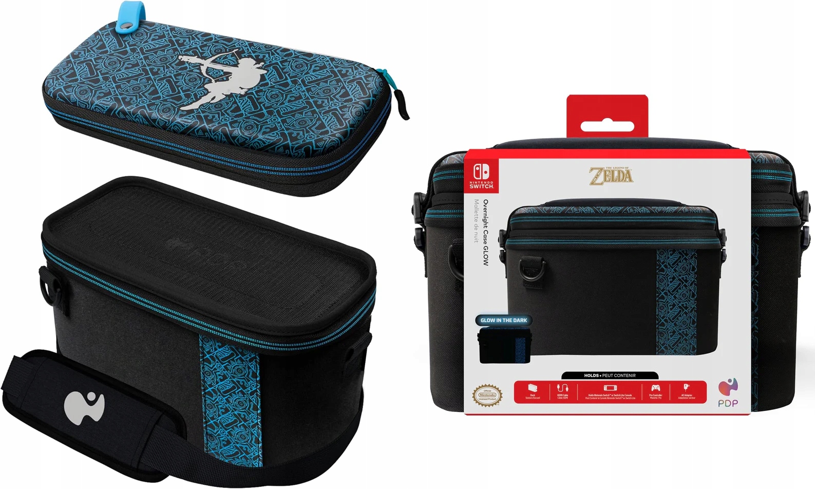 PDP Nintendo SWITCH Walizka + Etui ZELDA Sheikah Shoot Glow in The Dark ...