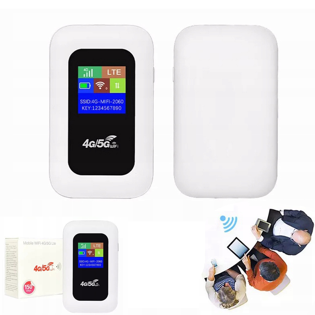 VEZETÉK NÉLKÜLI MOBIL MODEM ROUTER SIM KÁRTYA 4G LTE WIFI 150MBPS za ...