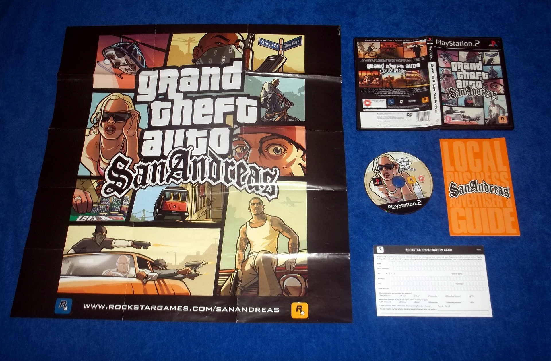GRAND THEFT AUTO SAN ANDREAS PS2 GTA PLAYSTATION 2 PREMIEROWA MAPA ...