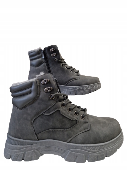 TRAPERY ZIMOWE CIEMNO SZARE SZNUROWANE I NA ZAMEK CATHAY MODA R.40 ...