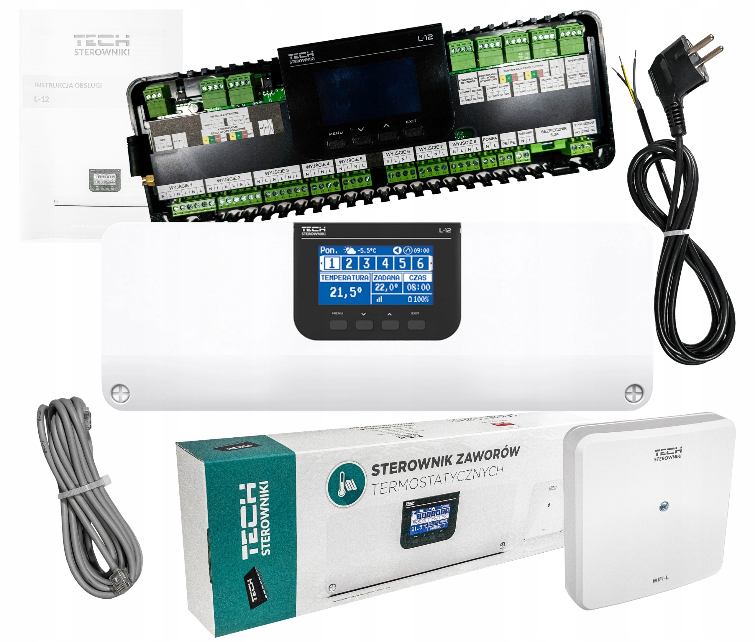 STEROWNIK REGULATOR LISTWA STERUJĄCA DO PODŁOGÓWKI 8 SEKCJI STREF L-12 ...