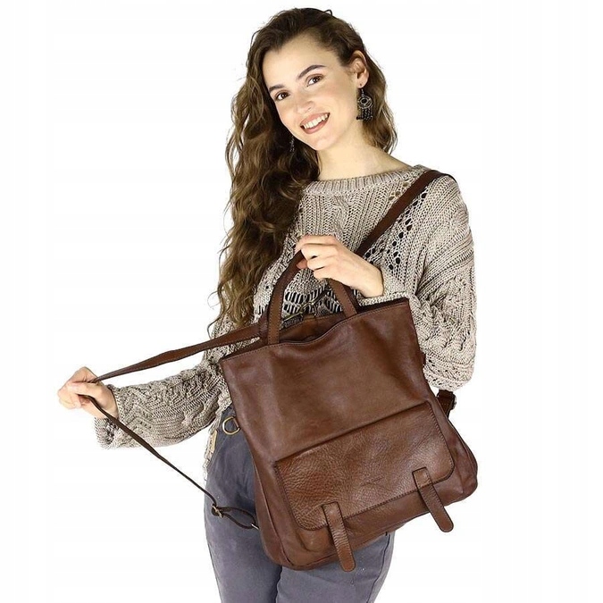 TOREBKA PLECAK MARCO MAZZINI czekoladowy brąz v166 • Cena, Opinie • Plecaki 15755484798 • Allegro