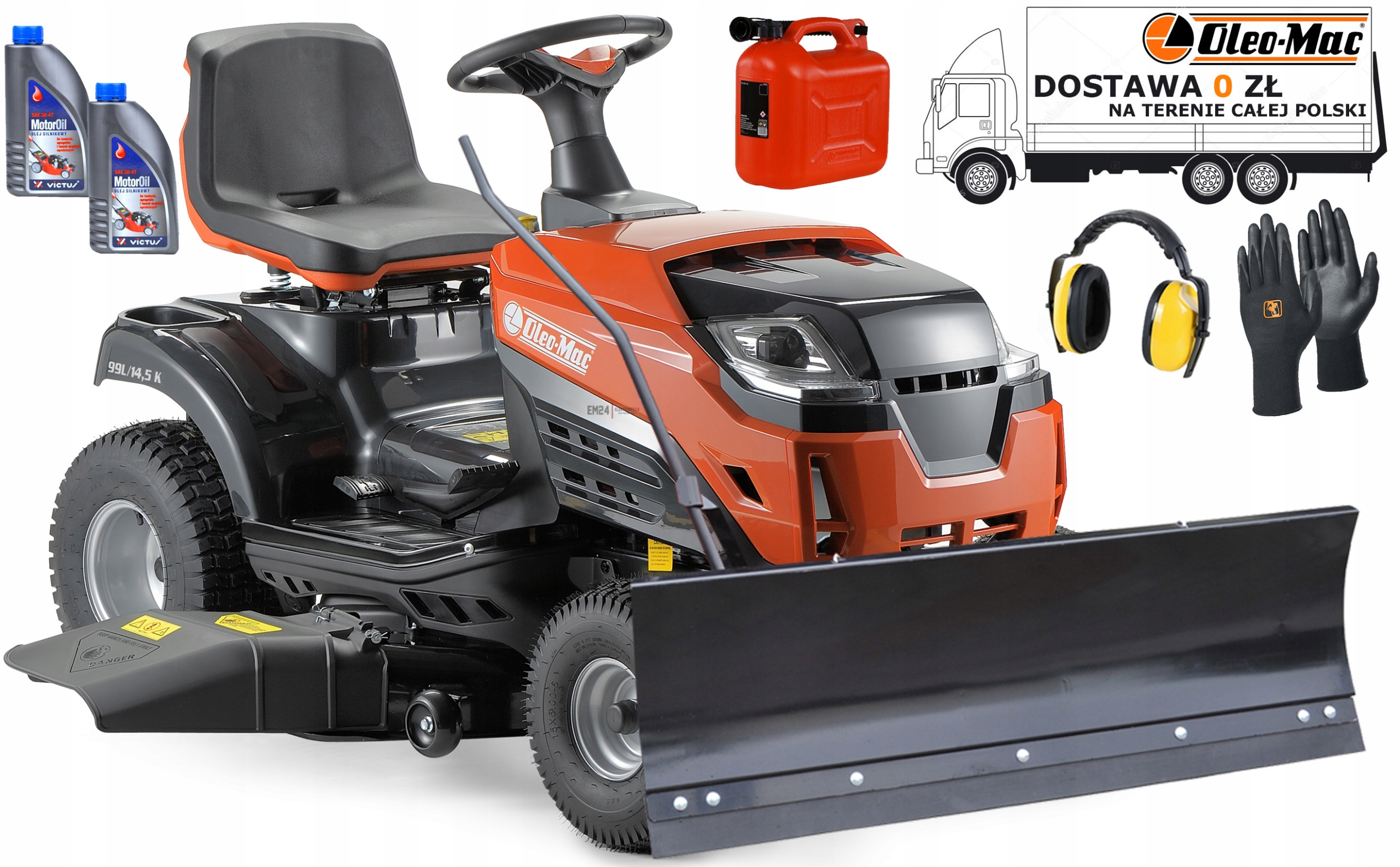 TRAKTOREK OGRODOWY ODŚNIEŻARKA PŁUG ŚNIEŻNY OLEO-MAC OM 99L/14,5 K 14 ...