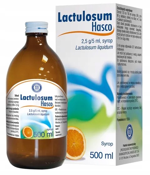 Lactulosum Hasco syrop na zaparcia lek 500 ml 12585556614 - Allegro.pl