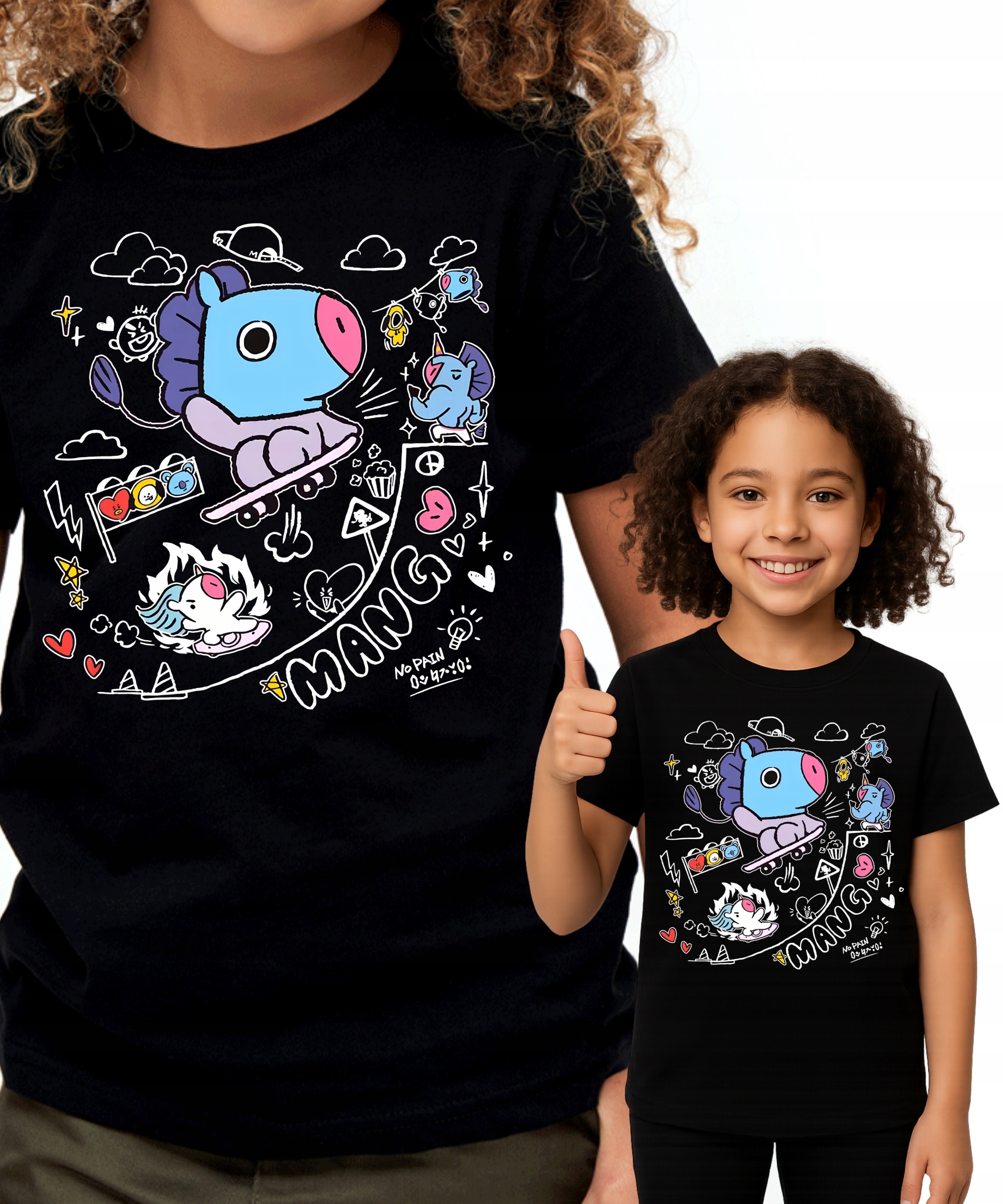 BTS J-HOPE TinyTan CHIBI K-POP TRIČKO ČERNÉ PREMIUM 140 za 352.00CZK ...