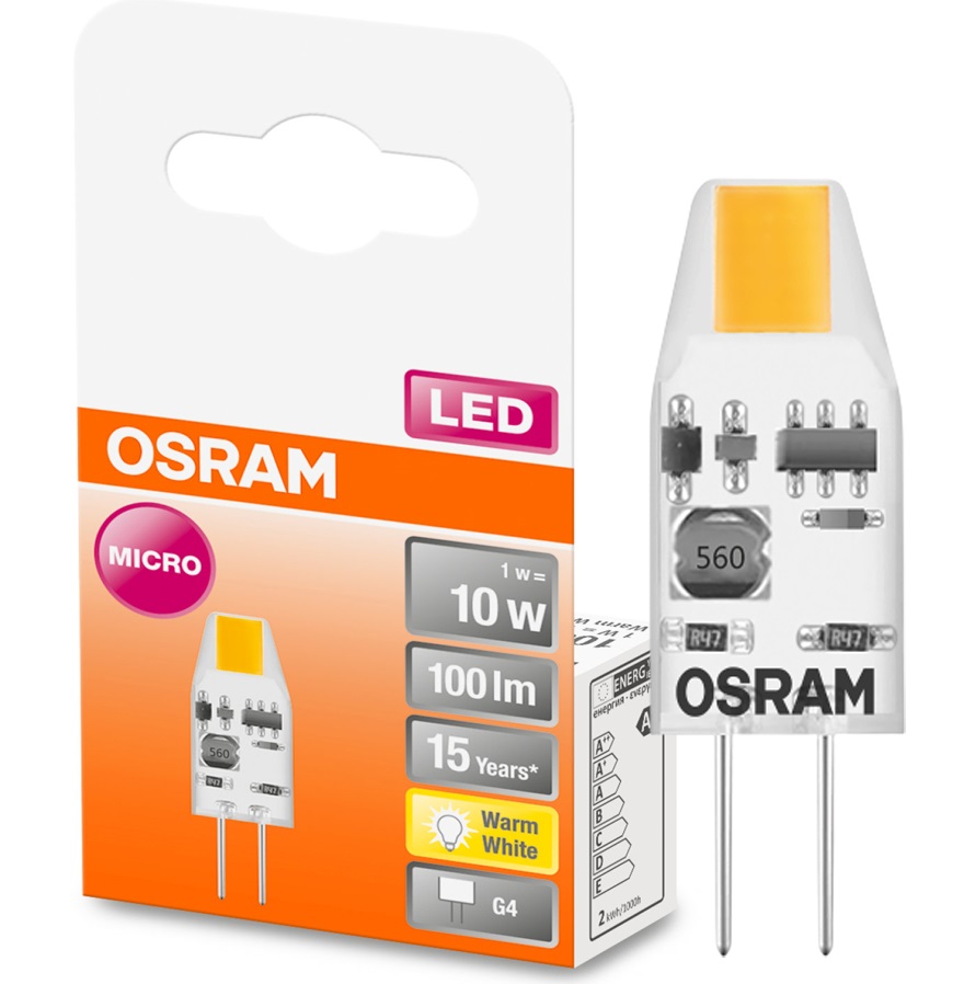 Kapsułka MICRO LED Pin 1W 100lm 2700K 12V G4 Osram (4058075523098) • Cena, Opinie • Źródła ...