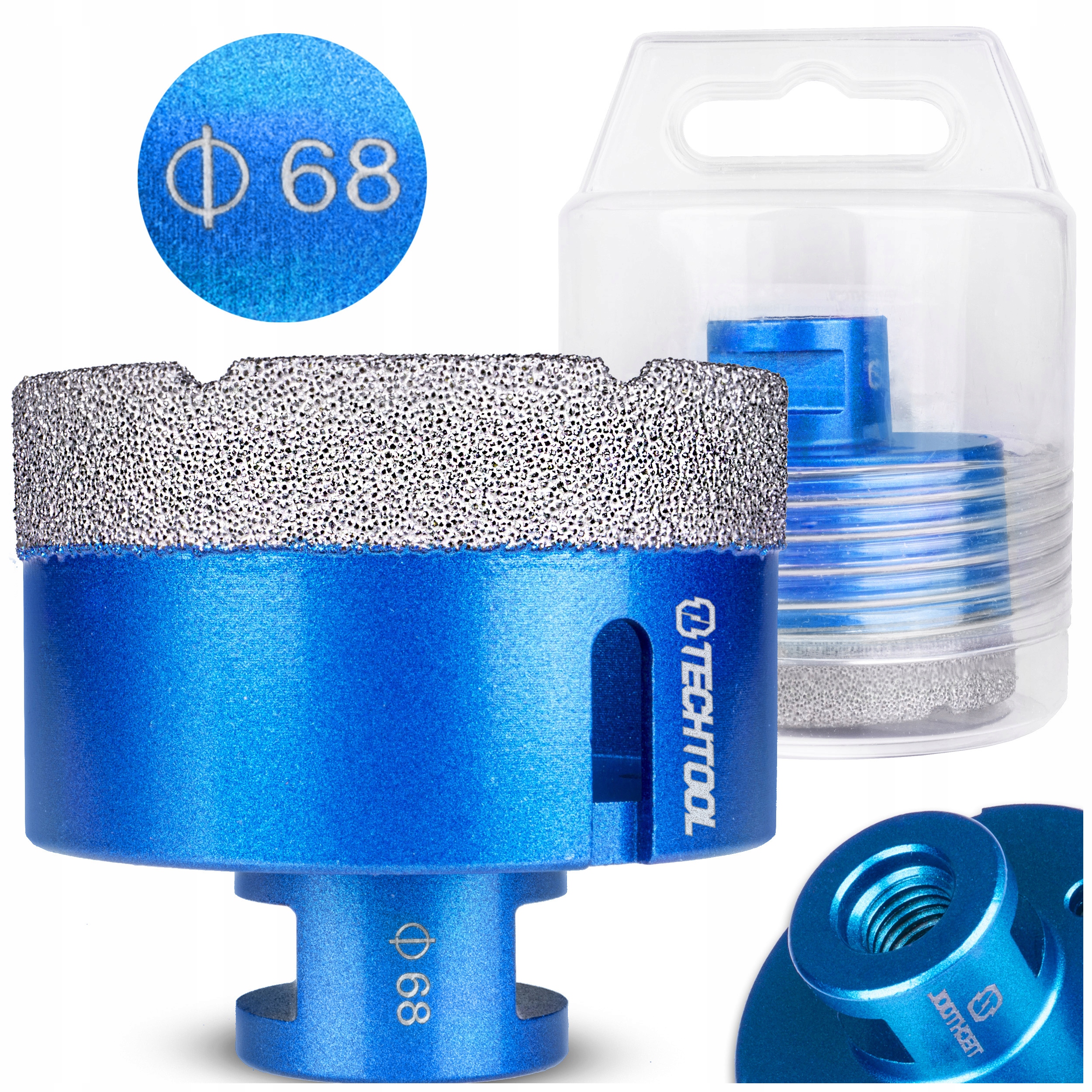 OTWORNICA DO BETONU GRESU PUSZEK PŁYTEK DIAMENTOWA 68 MM M14 TECHTOOL ...