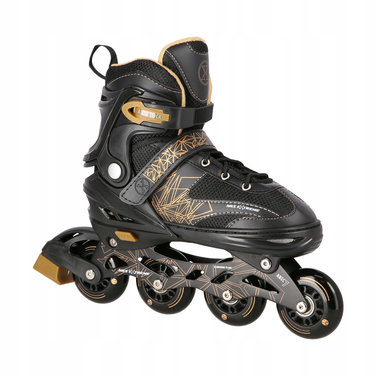DÁMSKE REGULOVATEĽNÉ KOLIESKOVÉ KORČULE KORČULE NA ĽAD 4V1 29-33 ZLATÉ ...