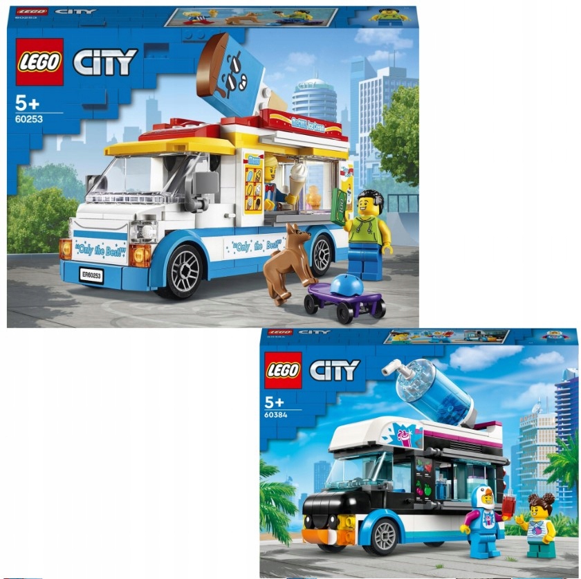 LEGO City 60253 Furgonetka z lodami + Pingwinia furgonetka ze Slushem ...