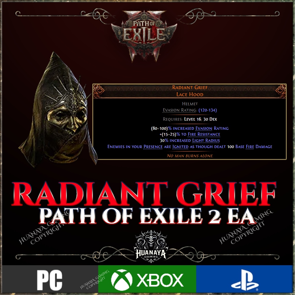 Path Of Exile 2 RADIANT'S GRIEF UNIKAT early acces poe2 ea - docom.com.ua