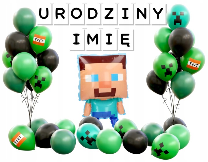 Balony Urodzinowe Dekoracja Minecraft Piksele Imię (5905248440760 ... Balony Urodzinowe Dekoracja Minecraft Piksele Imię (5905248440760 ...