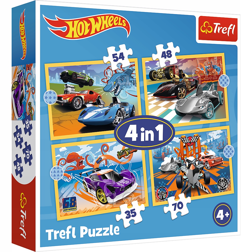 PUZZLE 4W1 UKŁADANKA SAMOCHODY POJAZDY AUTA HOT WHEELS 207 EL 4+ TREFL ... PUZZLE 4W1 UKŁADANKA SAMOCHODY POJAZDY AUTA HOT WHEELS 207 EL 4+ TREFL ...