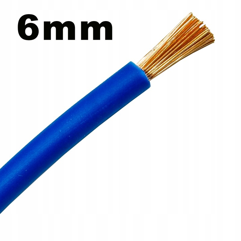 Przewód linka kabel jednożyłowy LGY 6 6mm 6mm2 niebieski 1x6 1m ...