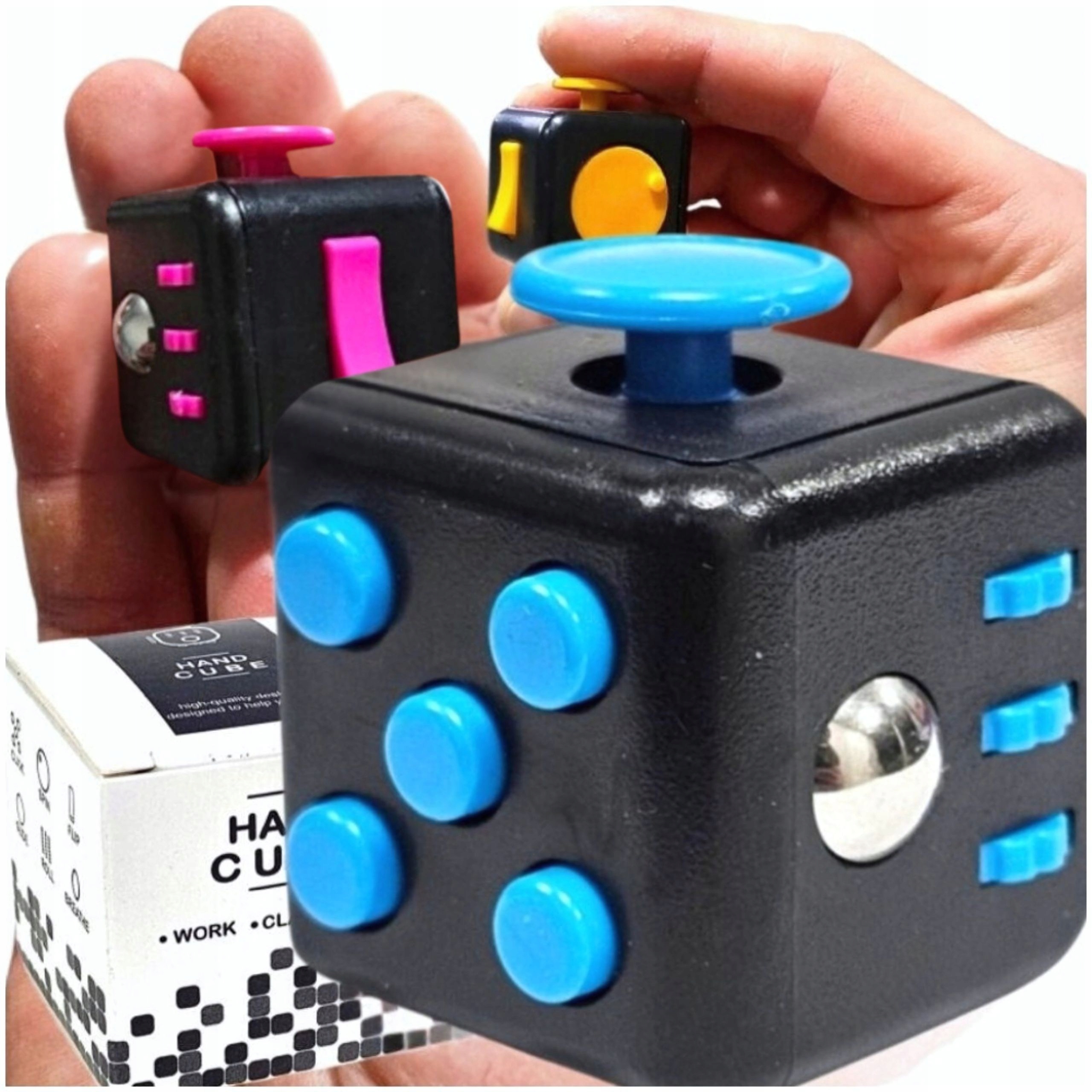 HAND CUBE ! KOSTKA ANTYSTRESOWA FIDGET CUBE TOYS przyciski pokrętła w ...
