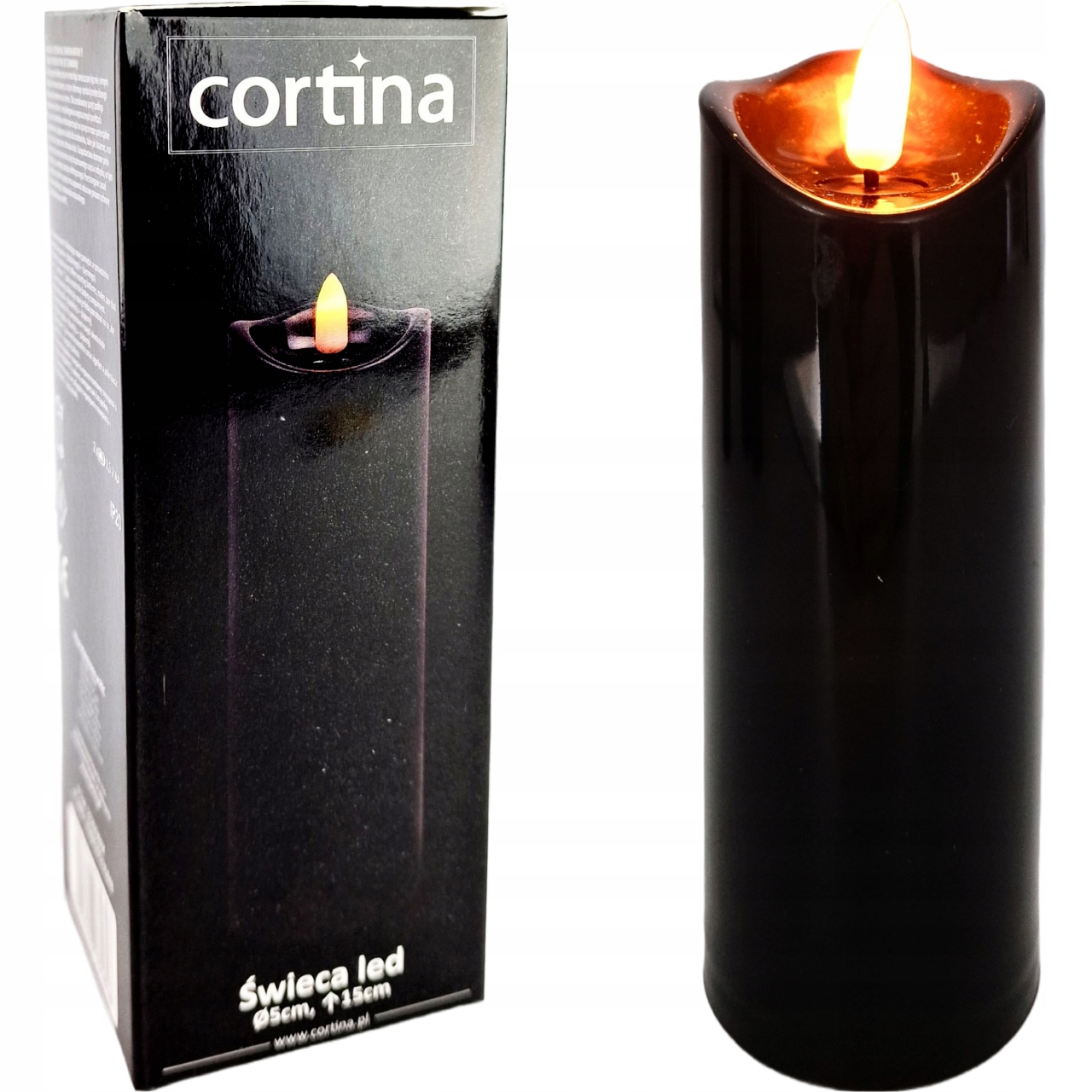 LED vklad do hřbitovní svíčky Cortina 15 cm černá, (5907520035848) • Ceny, Recenze - Allegro