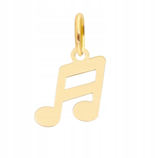 Złota zawieszka nutka nuta PR. 585 13912782570 - Allegro.pl