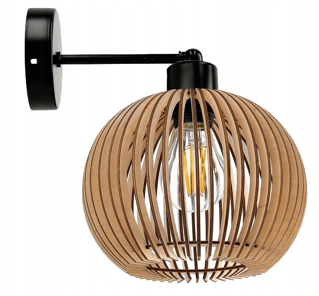 LAMPA KINKIET E27 ścienny stały loft KULA Drewno (5904261941742) • Cena ... LAMPA KINKIET E27 ścienny stały loft KULA Drewno (5904261941742) • Cena ...