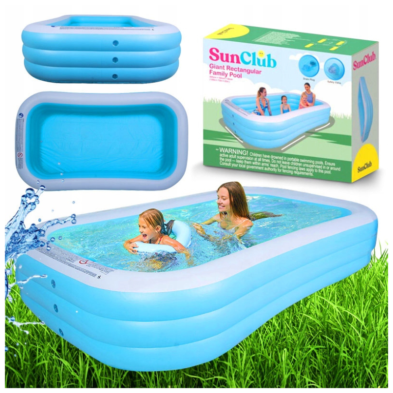 BASEN OGRODOWY DMUCHANY POMPOWANY PROSTOKĄTNY TRIO 305x183 CM ...