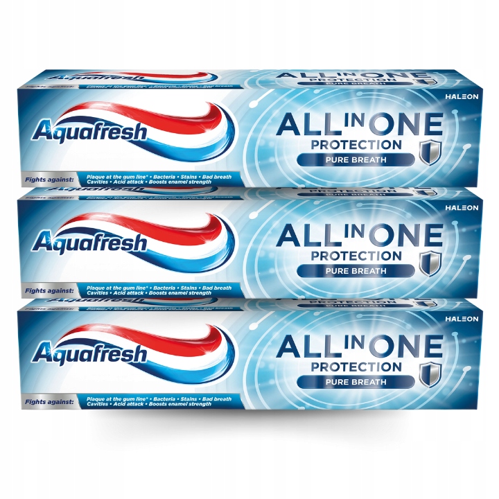Aquafresh All In One Protection Pure Breath 3x100ml (5905965704718 ...