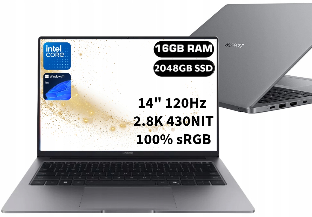 NOTEBOOK Honor Notebook X14 Plus Core 5 16GB 2TB SSD 2.8K 120Hz 100% ...