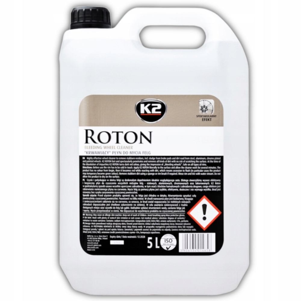 K2 ROTON PŁYN DO CZYSZCZENIA FELG KOŁPAKA KRWAWY myjnia detailing ...