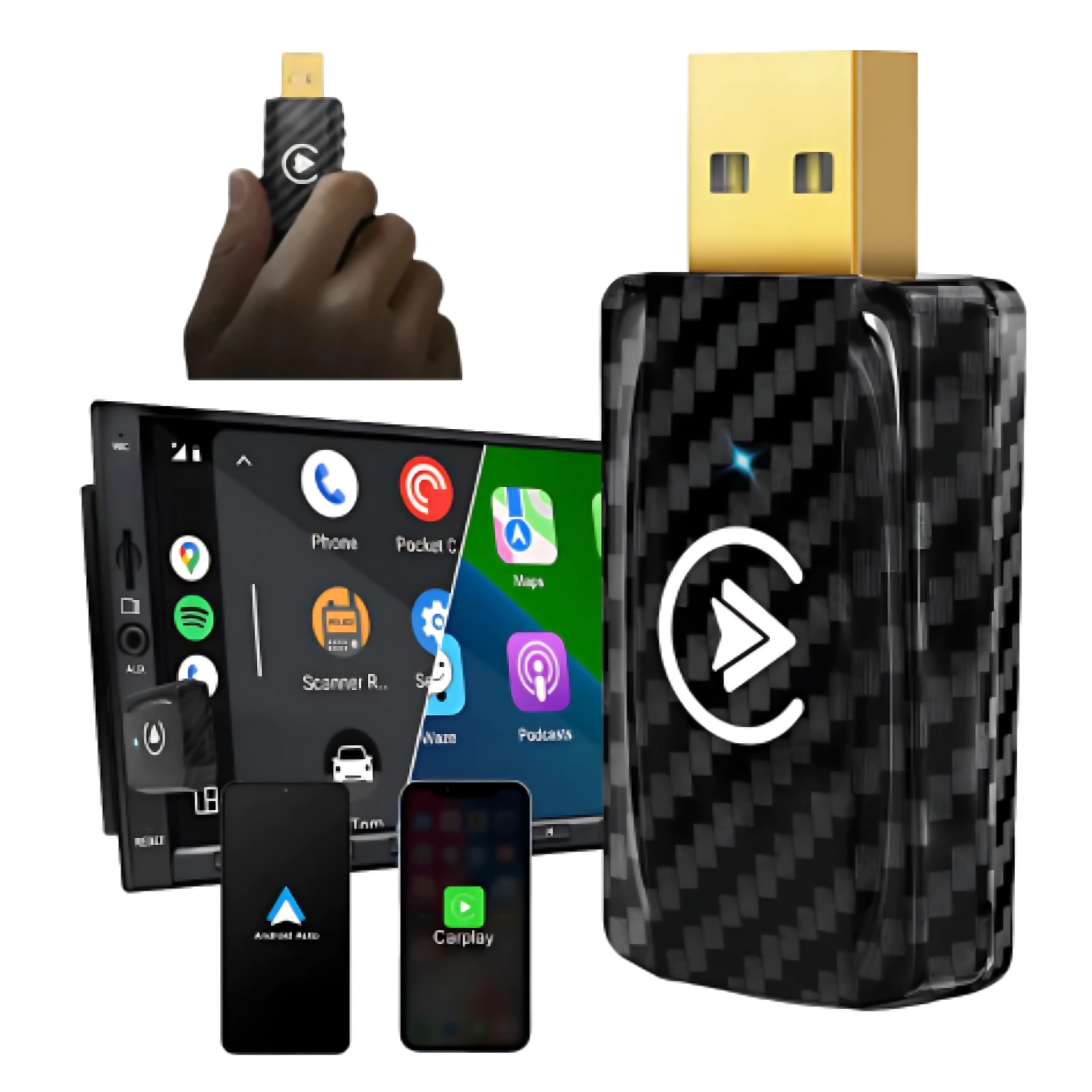 Bezprzewodowy Adapter Carplay & Android Auto USB iOS Bluetooth + WiFi 5906508015599 za 169.99PLN ...