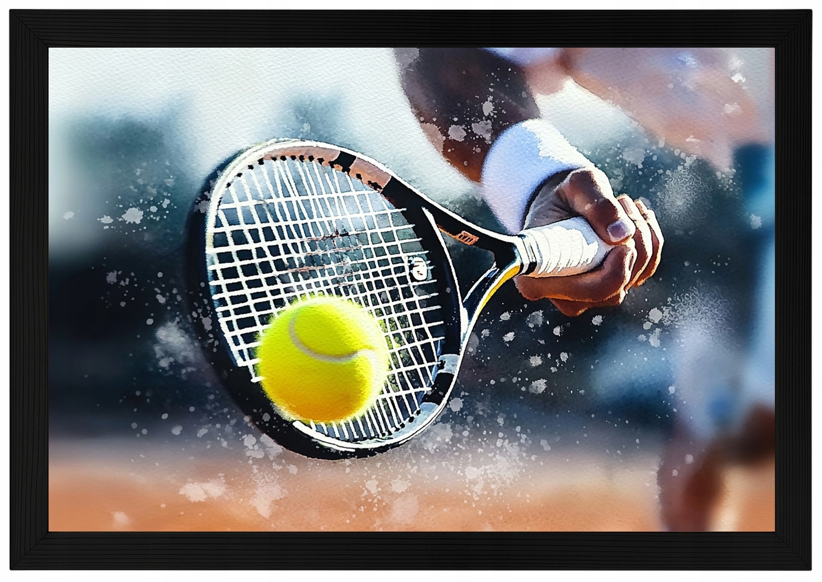 RÁMEČEK PLAKÁT , TENIS, SPORT, RAKETA, MÍČEK, KURT, AKCE, POHYB, 60x40 ...