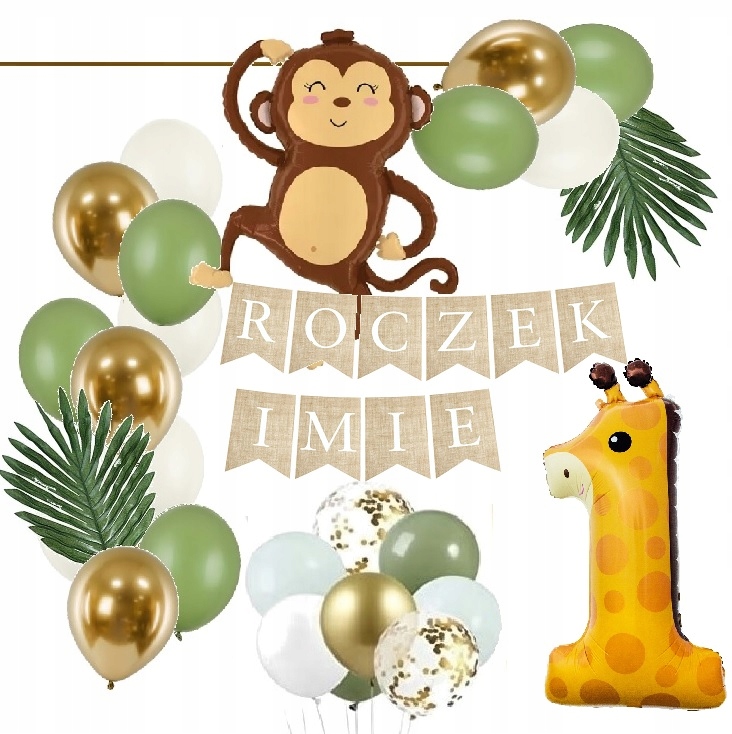 BALONY boho SAFARI zwierzątka małpka ROCZEK + IMIĘ (5906924207080 ... BALONY boho SAFARI zwierzątka małpka ROCZEK + IMIĘ (5906924207080 ...
