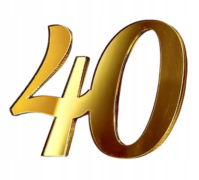 Cyfra 40 Dekor na bok tortu urodzinowego Plexi (40 cyfra dekor na bok ...