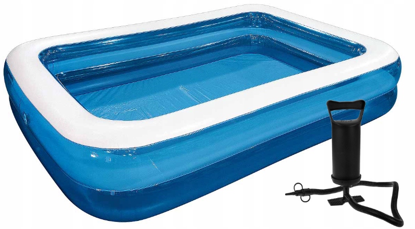 DUŻY BASEN DMUCHANY RODZINNY OGRODOWY 240x140x47CM Z POMPKĄ GRATIS ...