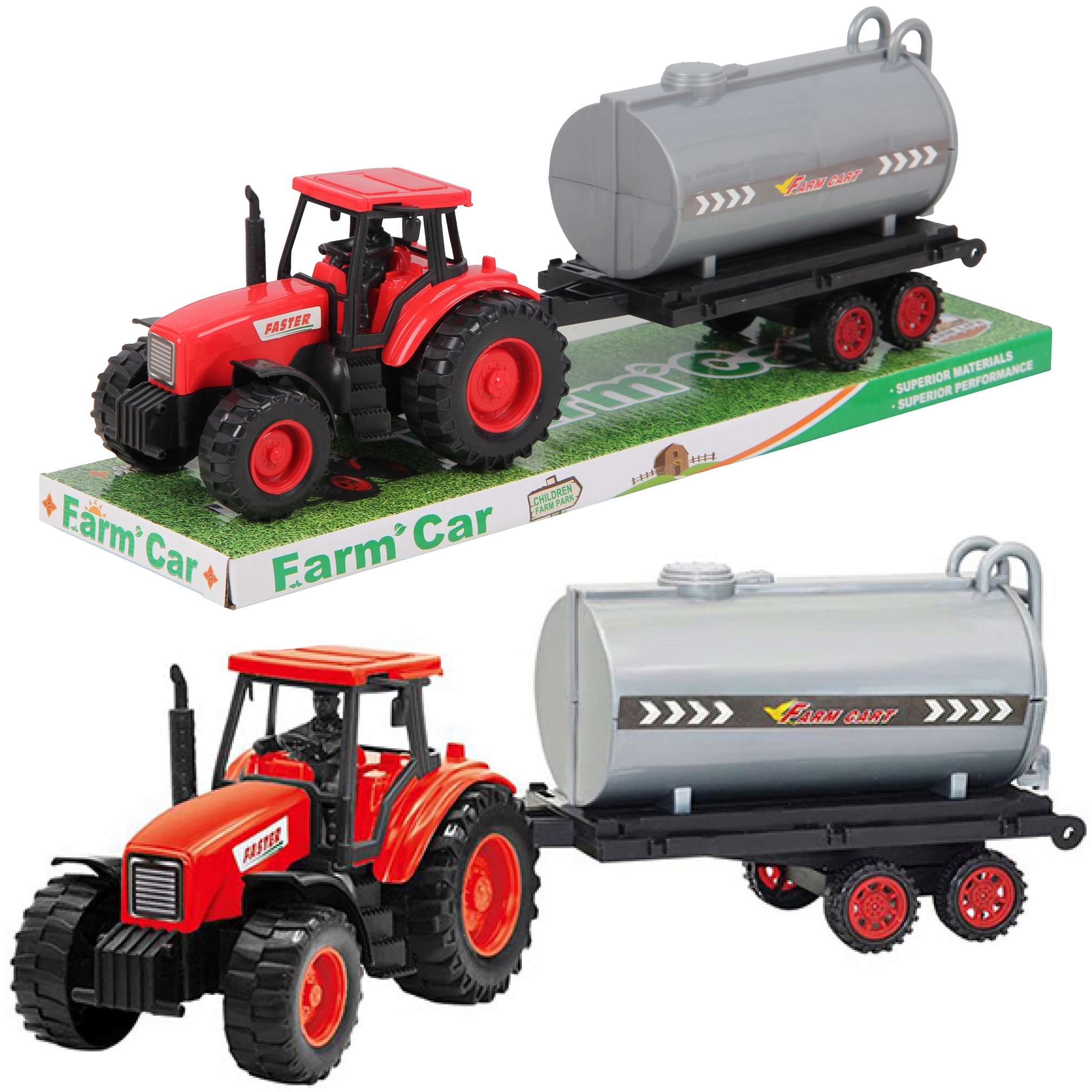 NAGY TRAKTOR PÓTKOCSIS TANKERREL MEZŐGAZDASÁGI GÉP FARM JÁTÉK ...