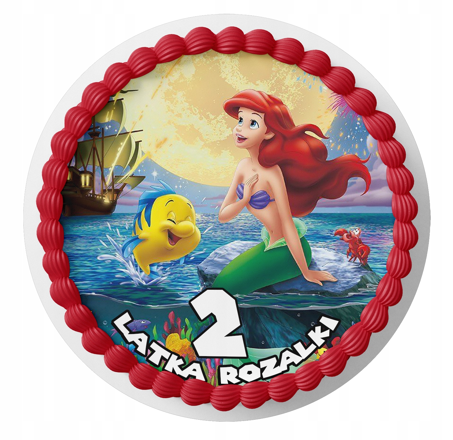 DUŻY OPŁATEK NA TORT 21-30cm - SYRENKA ARIEL + 2x • Cena, Opinie - Allegro