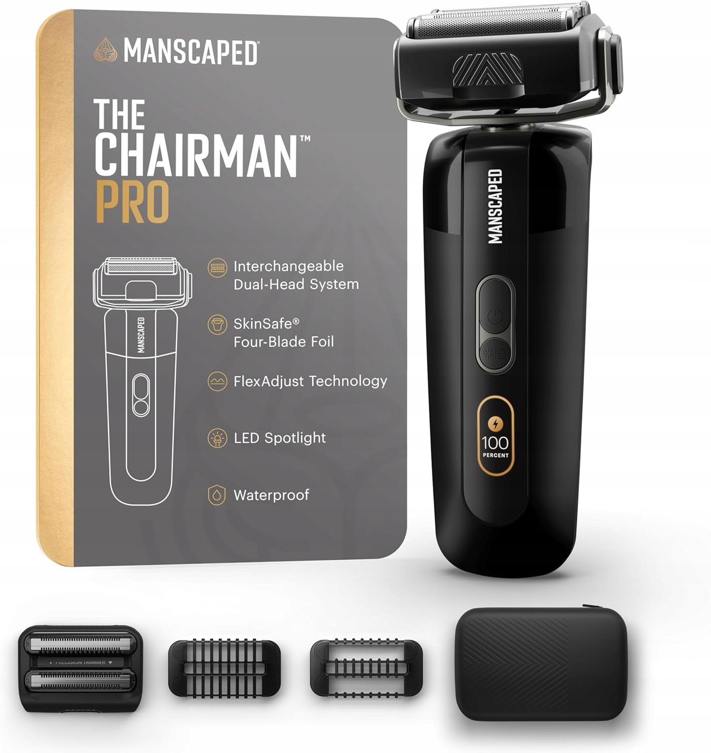 MANSCAPED The Chairman PRO Fóliás Borotva SkinSafe USB-C Qi 4 Pengés ...