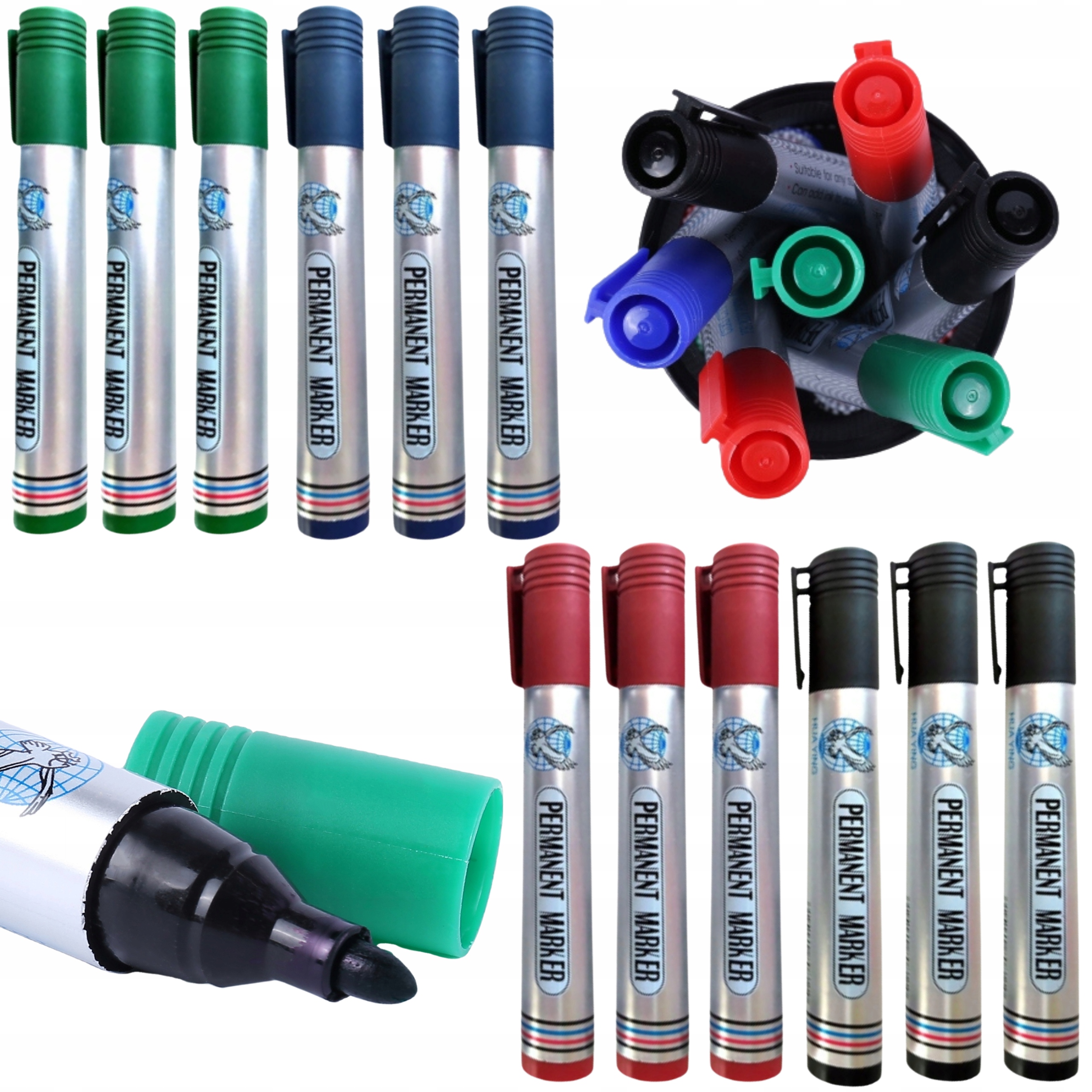 ZESTAW MARKER PERMANENTNY OKRĄGŁY MARKERY 12X (5905251542154) • Cena ...