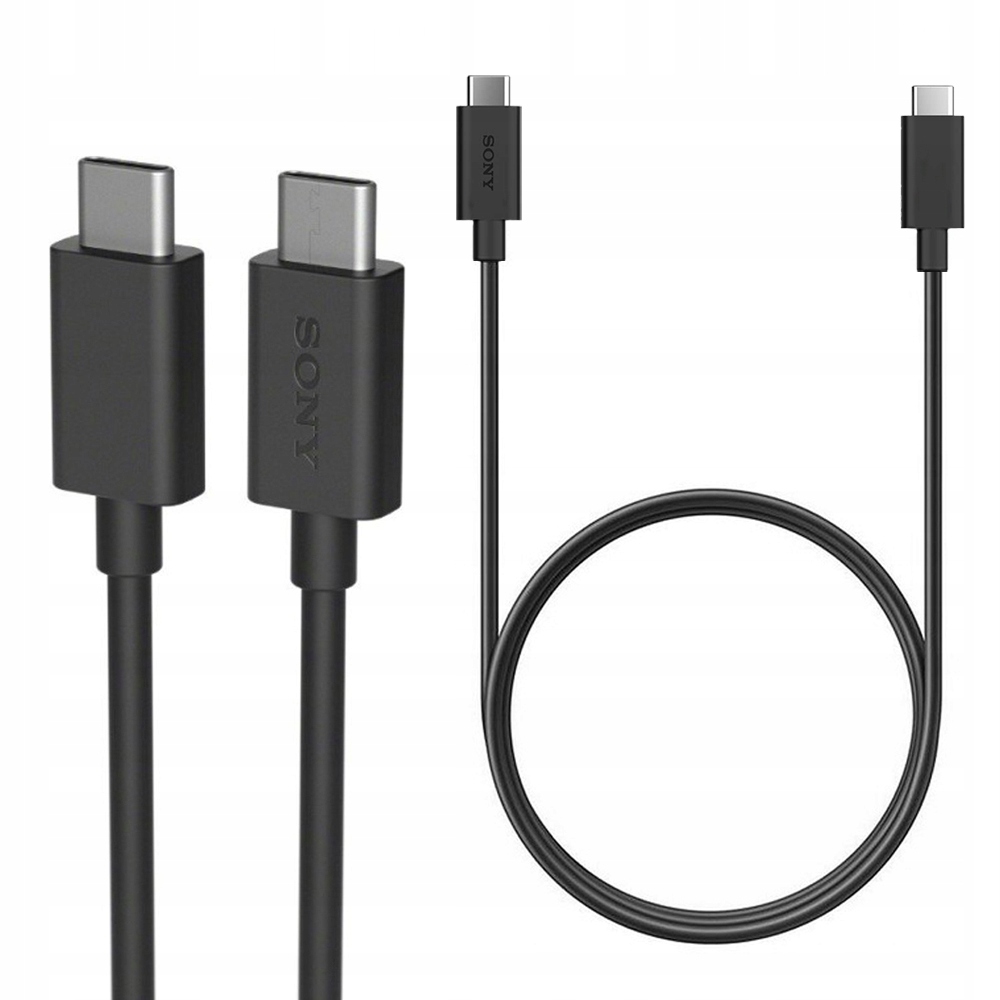 Kabel Sony USB typ C - USB typ C 1 m czarny - Sklep, Opinie, Cena w Allegro