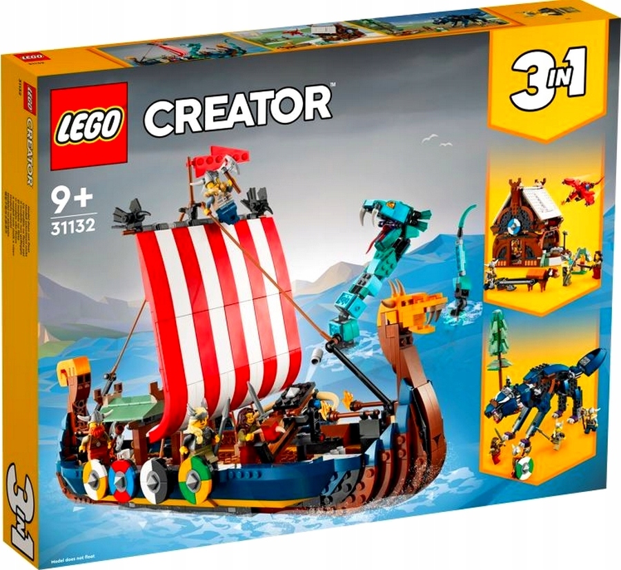 KLOCKI LEGO CREATOR STATEK WIKINGÓW 3w1 1192el 12945913740 - Allegro.pl