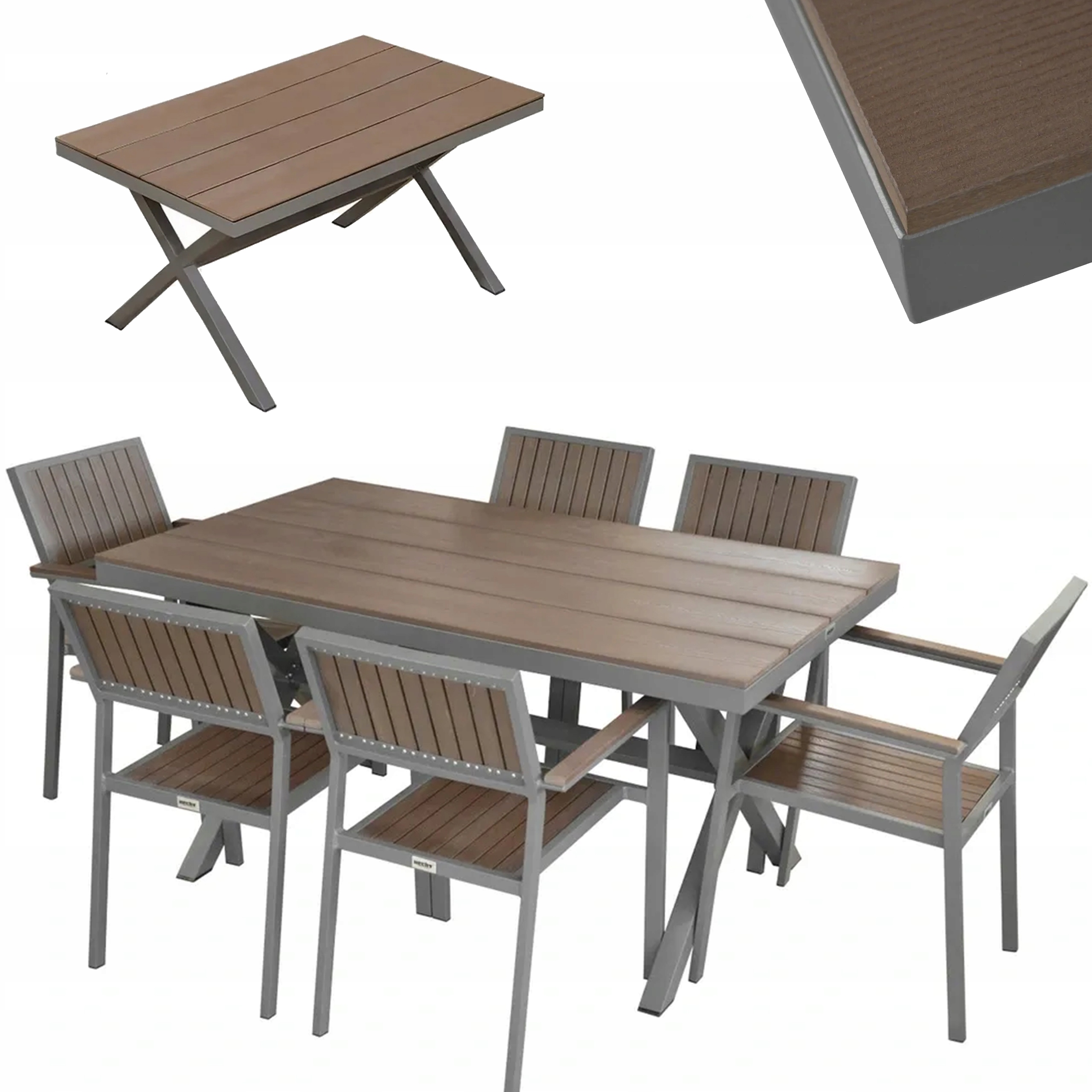 Meble Do Ogrodu Ogrodowe Zestaw HECHT Lima Set6 6 Krzeseł + Stół ...