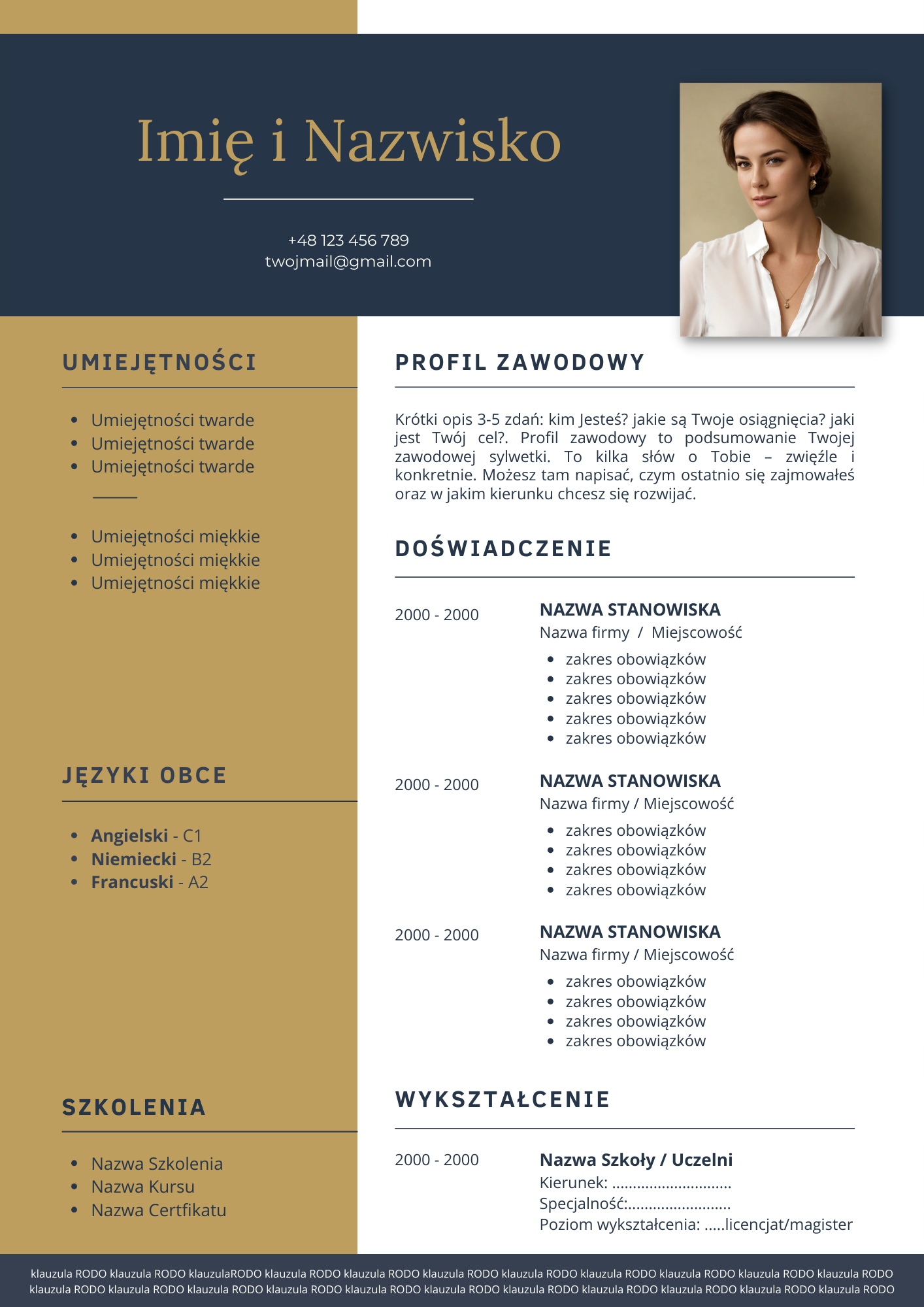 SZABLON CV 2 STRONY + LIST MOTYWACYJNY WZÓR do edycji w MS WORD - Sklep, Opinie, Cena w Allegro.pl