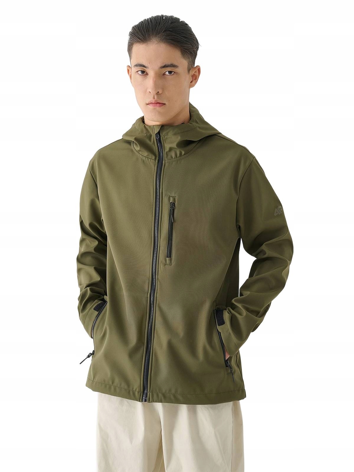KURTKA MĘSKA PRZEJŚCIOWA 4F SOFTSHELL MEMBRANA NEODRY 8000/5000 KAPTUR ...