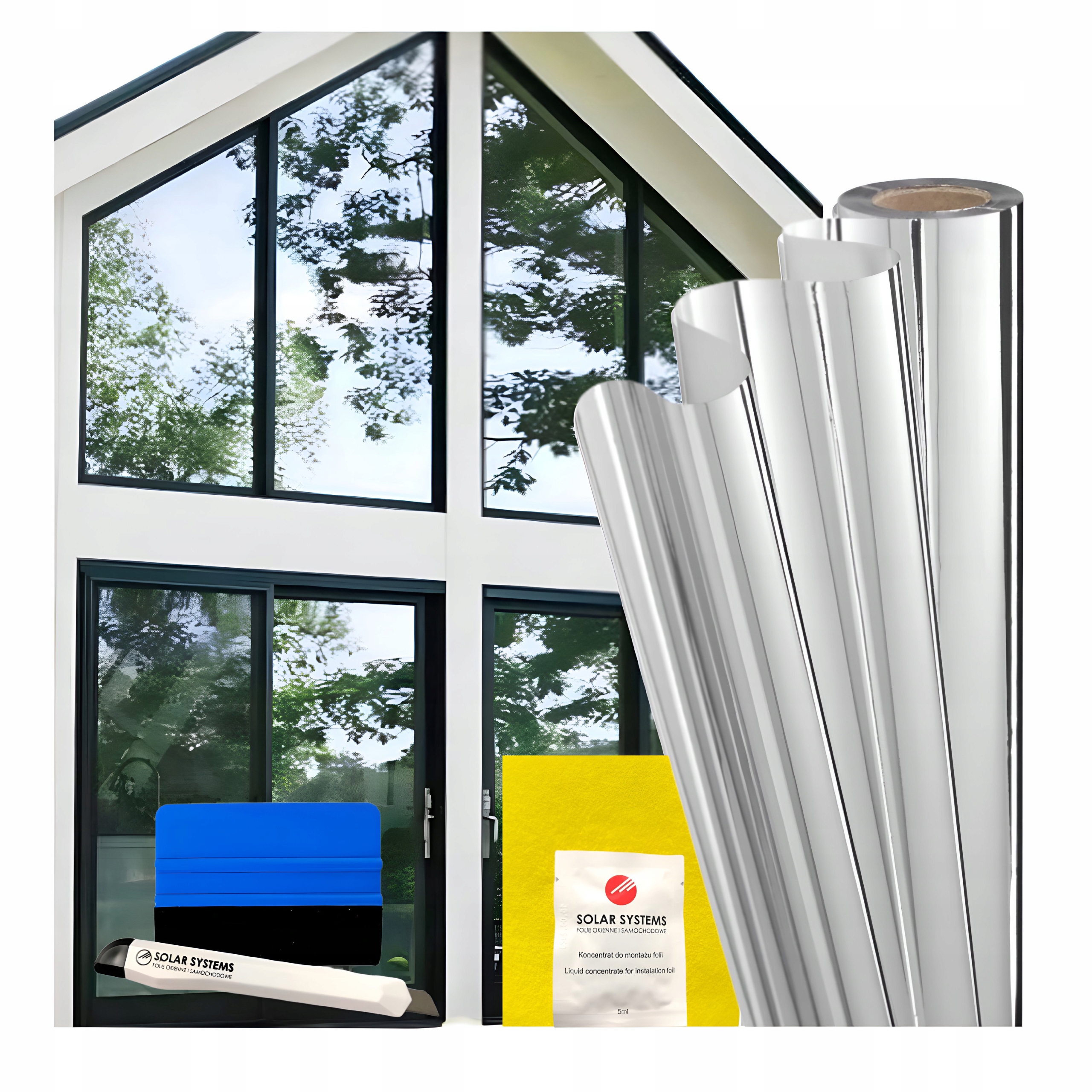 Folia Lustro Weneckie Do Szyb Okien 50x200 Zestaw Lustrzana Okienna ...